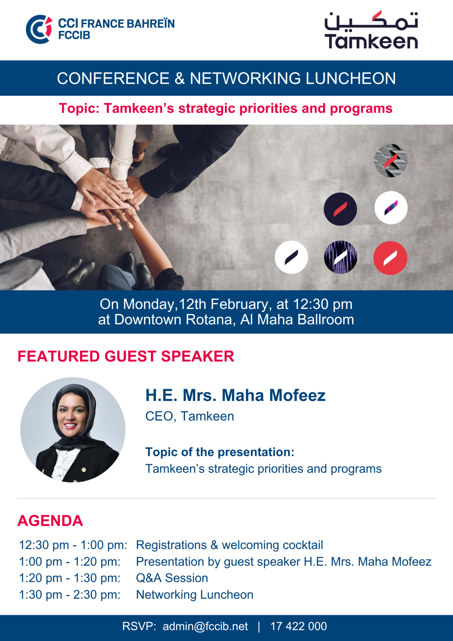Conference & Networking Luncheon with H.E. Mrs. Maha Mofeez, CEO of Tamkeen | French Chamber of ...